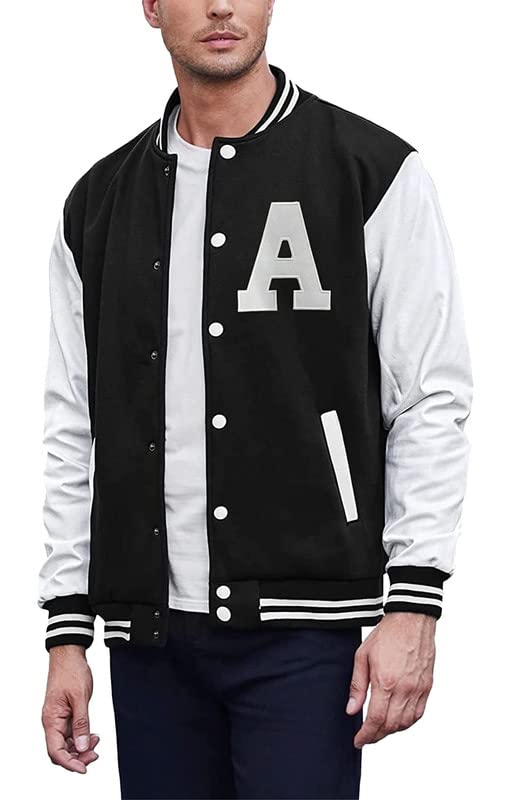 Buy Koverify Black Lettermen Varsity For Men/Baseball Black letter A University Custom Varsity ...