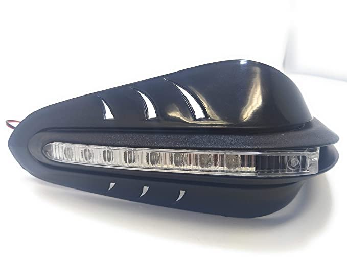 DesiKartz® Fixed Type Motorcycle Hand Guards with Led Lights for 7/8 ...