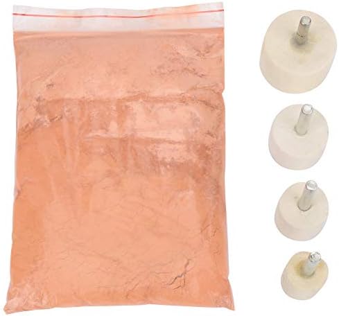 5Pcs Glass Polishing Kit Cerium Oxide Polishing Powder + 4Pcs Wool Felt ...