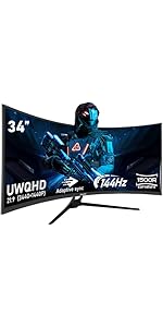 Gawfolk 27 Inch Curved Monitor 100hz Computer Monitors Full HD ...