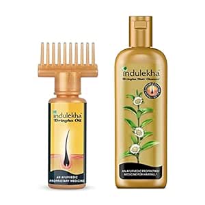 Buy Indulekha Bringha Oil 100ml + Bringha Shampoo 340ml Combo Pack Reduce Hairfall with 9 Full ...