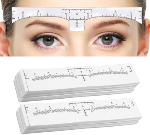 Amazon.com : 100Pcs Eyebrow Ruler Sticker Disposable Eyebrow Mapping ...