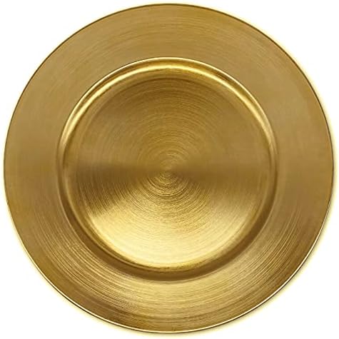 Amazon.com | Tiger Chef 13-Inch Gold Metallic Charger Plates Set of 12 ...