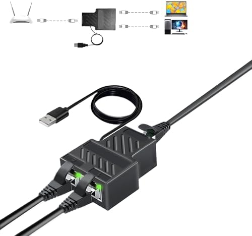 Amazon.com: Ethernet Splitter 100Mbps, Ethernet Splitter 1 to 2 High ...
