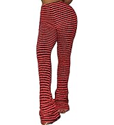 Amazon.com: Vaceky Women's Stacked Fuzzy Pants High Waist Black and ...