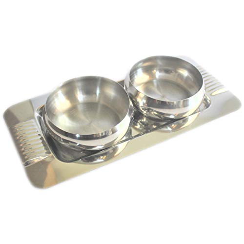 Buy Stainless Steel Munching Bowl with Tray Set 3Pcs, (31 x 15 cm ...