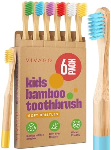 Amazon.com : EcoFrenzy - Kids Bamboo Toothbrush - Child Size Soft BPA ...