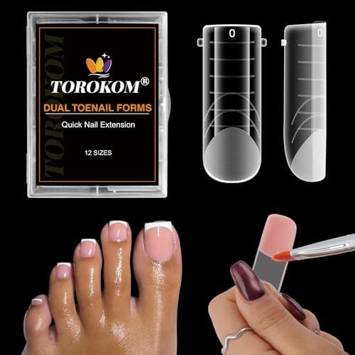 Amazon.com: TOROKOM Poly Gel Nail Forms for Toes, Long Square Dual ...