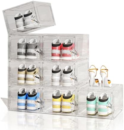 Amazon.com: cakraie 10 Pack Thicken Shoe Organizer Stackable,Upgraded ...