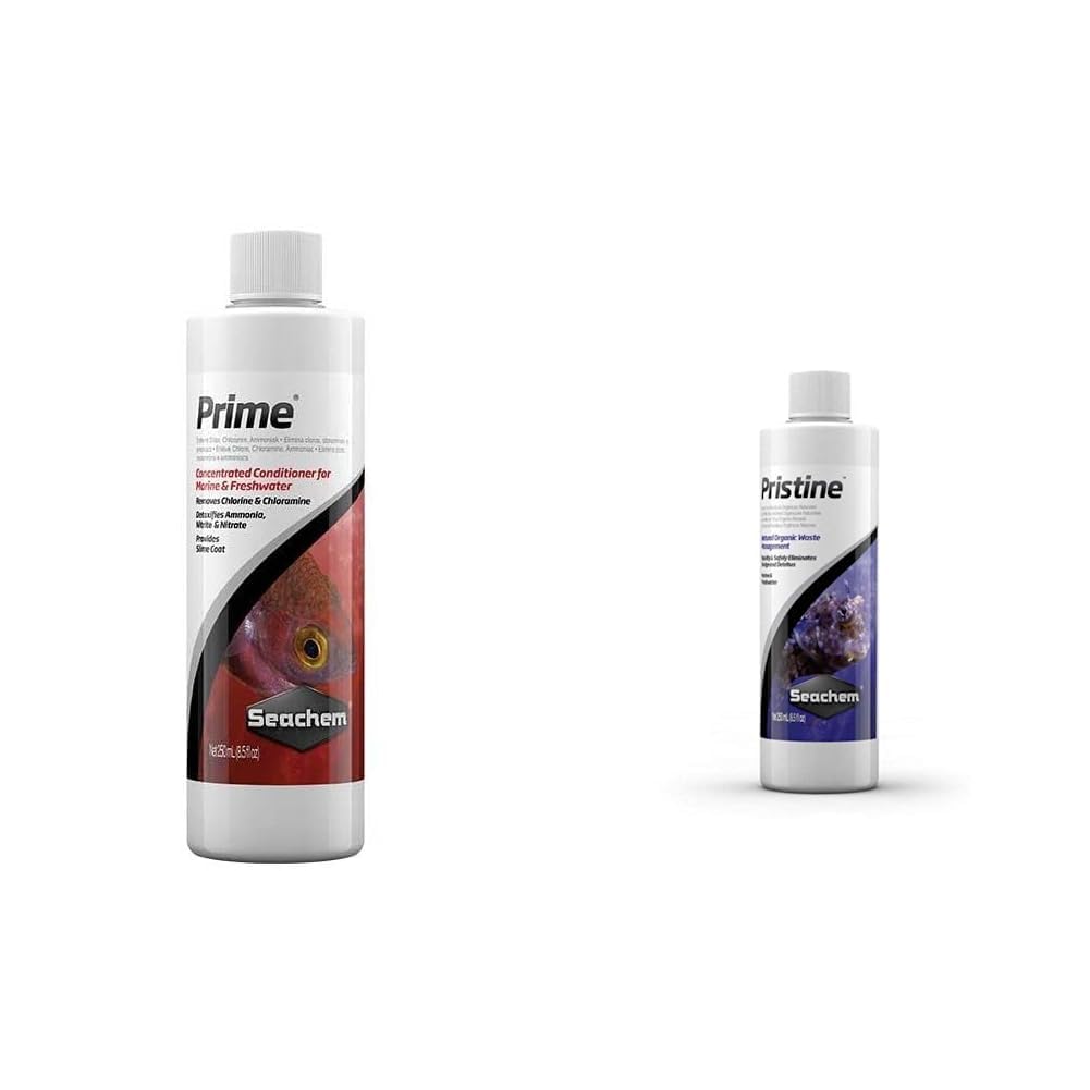 Amazon.com : Seachem Prime Aquarium Water Conditioner (250 ml) and ...