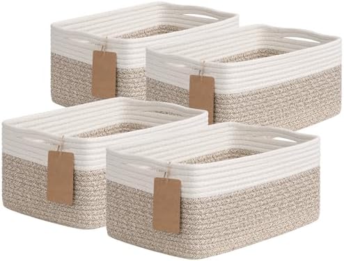 Amazon.com: Goodpick 4 Pack Storage Baskets for Shelves, Rectangle ...