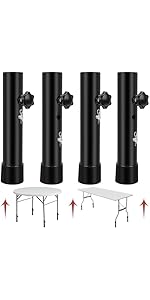 Amazon.com: (4-Pack) Folding Table Leg Extenders, Highly Durable Steel ...