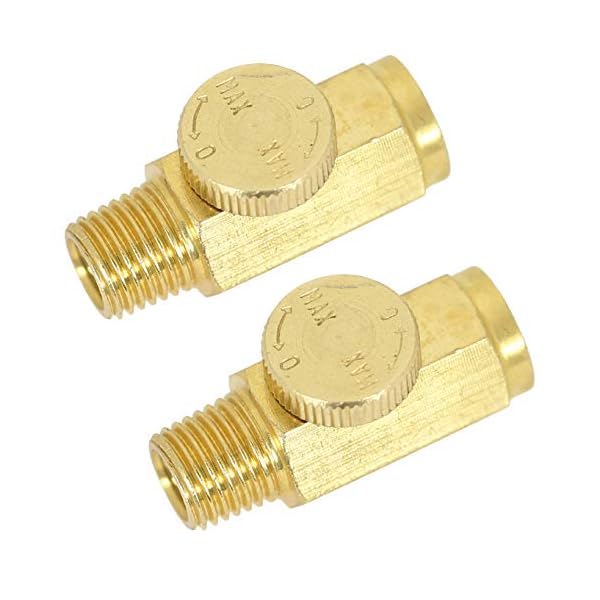 UFFY Brass In-Line Air Flow Regulator Control Tool Valve 1/4" NPT (2 ...