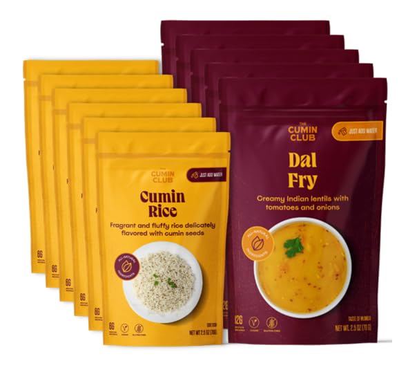 The Cumin Club Dal Fry – Paquete de curry instantáneo + lados de arroz ...