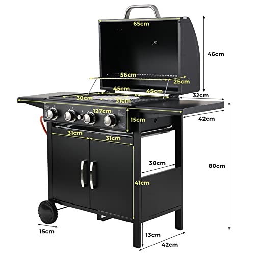 4 branders gasgrill, gasgrill Master, BBQ grillwagen gas, krachtige ...