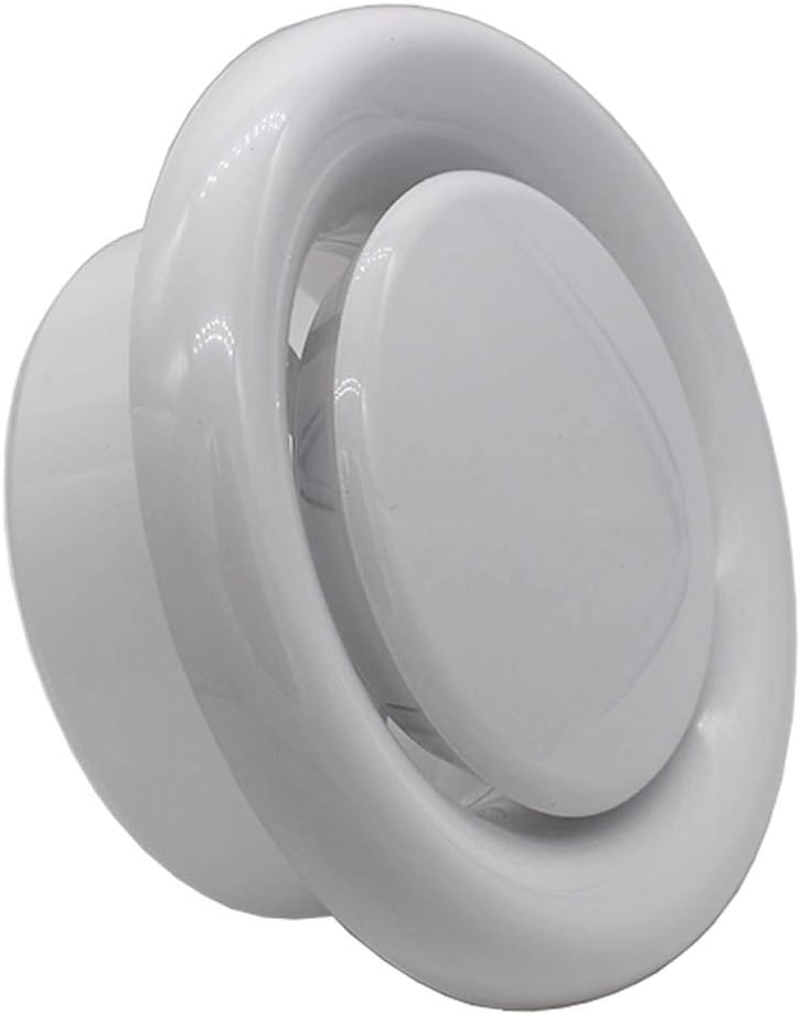 Kair Plastic Round Ceiling Vent 150mm - 6 inch Diffuser/Extract Valve with Retaining Ring ...
