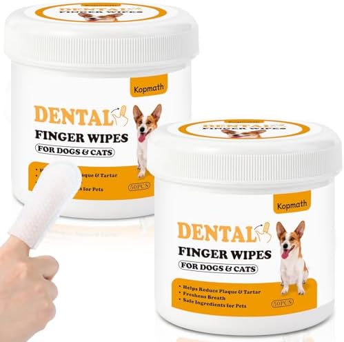 Funfawn Dog Teeth Cleaning Finger Wipes - Pet Dental Care Wipes for ...