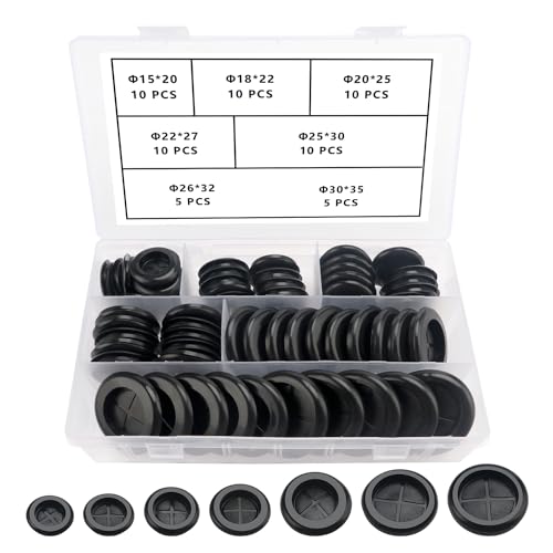 YIXISI 60 PCS 7 Sizes Rubber Grommets Kit, Conductor Gasket Ring ...