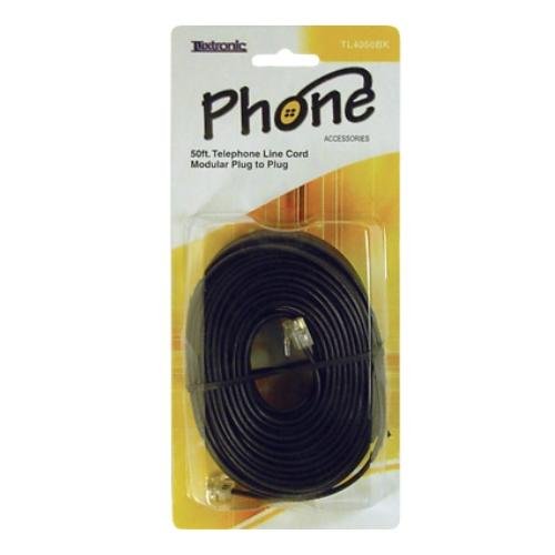 Amazon.com: 50 Ft Telephone Line Cord - Black : Electronics