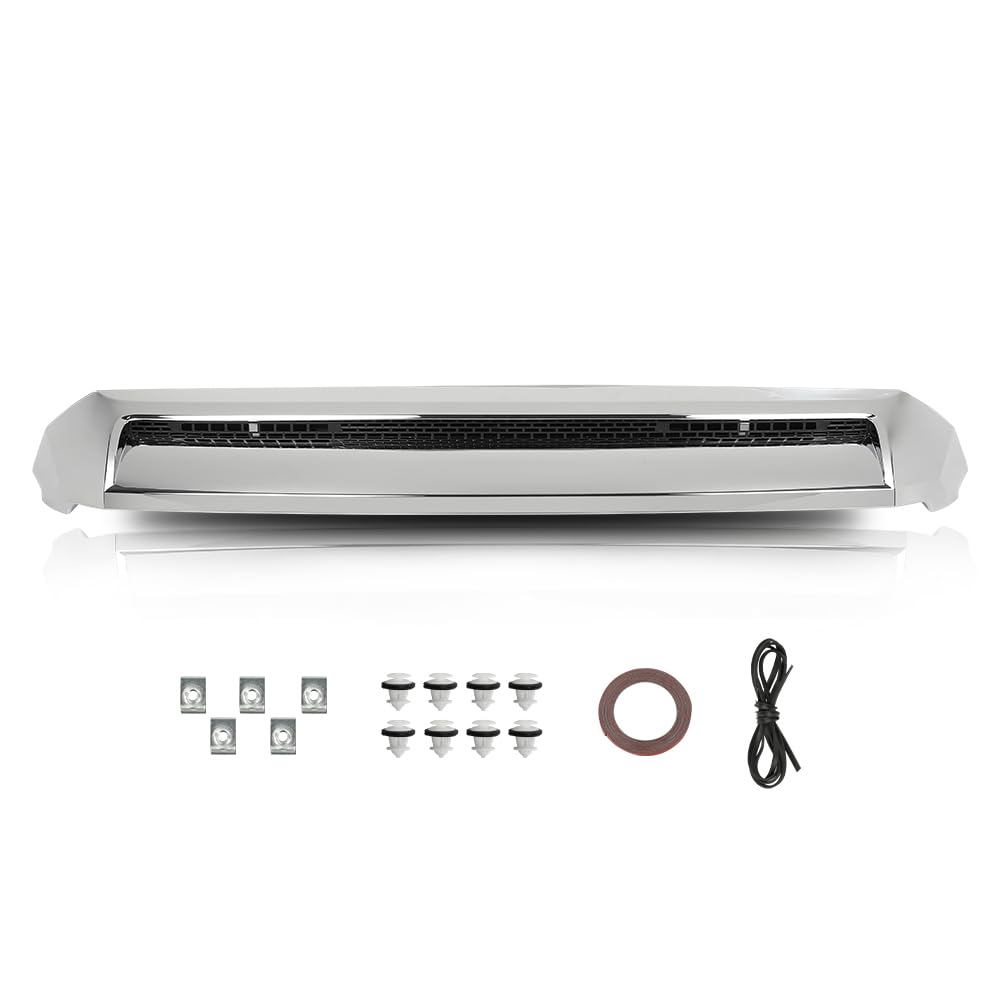 ((INCOMPLETE )) PIT66 Chrome Front Upper Hood Bulge Molding Grille Trim ...
