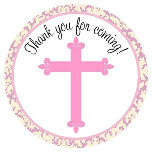 Amazon.com: Pink Cross Stickers by Adore By Nat - Girl Christening ...