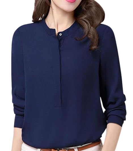 Buy Solid Blue semi Formal Women top (X-Small) at Amazon.in
