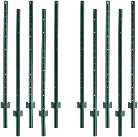Amazon.com: Toriexon Fence Posts 4Feet - 10Pack, Heavy Duty Metal Fence ...