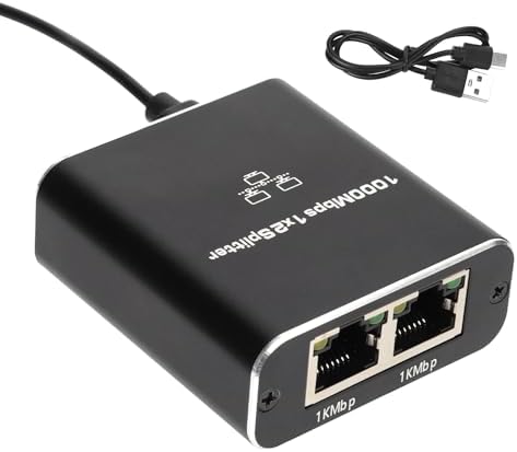 Amazon.com: Ethernet Cable Adapter Splitter, 1000Mbps Ethernet Splitter ...