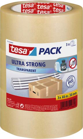 Amazon.com: tesa® Ultra Strong PVC Self Adhesive Packaging Tape 50mm x ...
