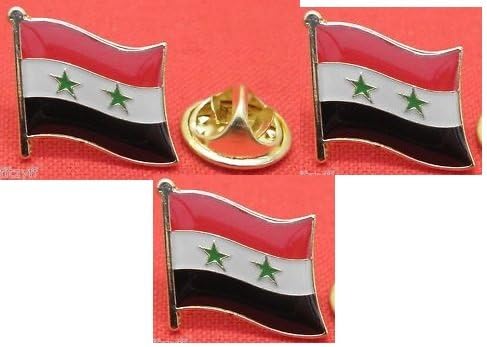 3 x Flag of Syria Syrian Flag Pin Badges – TopToy