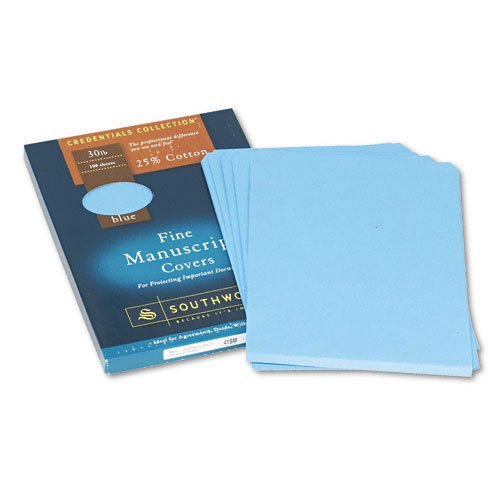 Amazon.com: 25% Cotton Manuscript Covers, Blue, 30 lbs., Wove, 9 x 12-1 ...