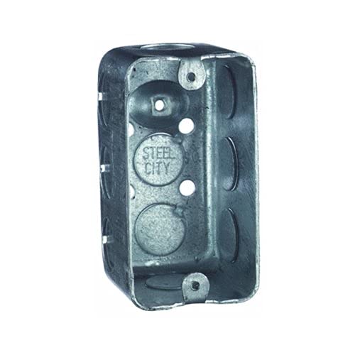 Steel City 58371-T-1/2 Utility Handy Box with Knockouts, Steel, 14.5 cu ...