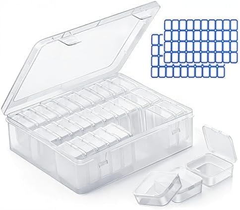 YIMETOP 30 Pcs Small Storage Box with Lid, Mini Plastic Clear Sorting ...
