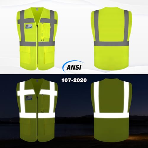 Graunton Hi Vis Vest, Zipper High Reflective Vests for Men Women, Hi ...