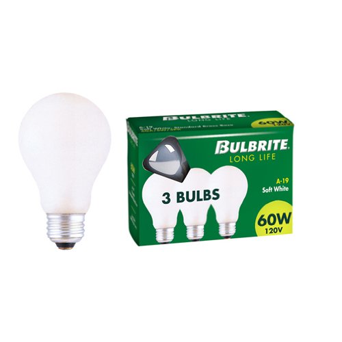 Bulbrite 100A/SW 100W A19 Soft White Incandescent Light, 3-Pack ...