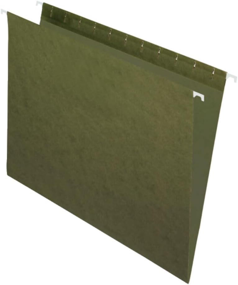 Pendaflex Hanging File Folders, Essentials Letter Size, Standard Green ...
