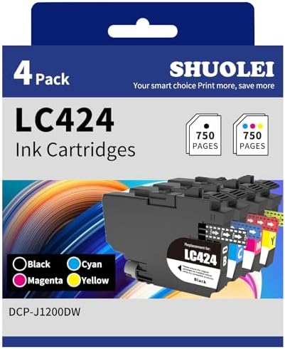 Brother LC-424BK/LC-424C/LC-424M/LC-424Y Inkjet Cartridges, Black/Cyan ...