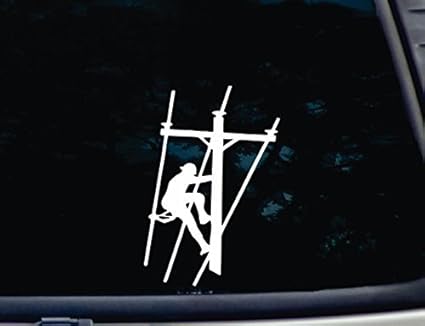 Amazon.com: Lineman -die cut vinyl decal for window, car, truck, tool ...