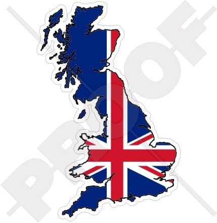 United Kingdom British Map-Flag UK 5.5" (140mm) Vinyl Bumper Sticker ...
