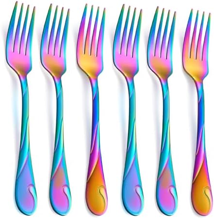 Amazon.com: Seeshine Rainbow Dinner Fork Set, 7.8-inch Stainless Steel ...