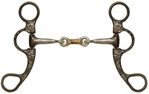 Amazon.com : Showman Engraved Antique Brown Steel bit with dogbone ...