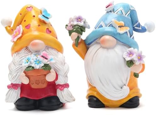 Amazon.com: TIANCENTRAL H Spring Gnome Decorations Flower Gnomes ...