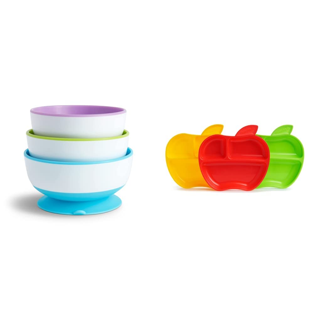 Munchkin Stay Put Baby Suction Bowl Set - Baby Feeding Dishes with ...