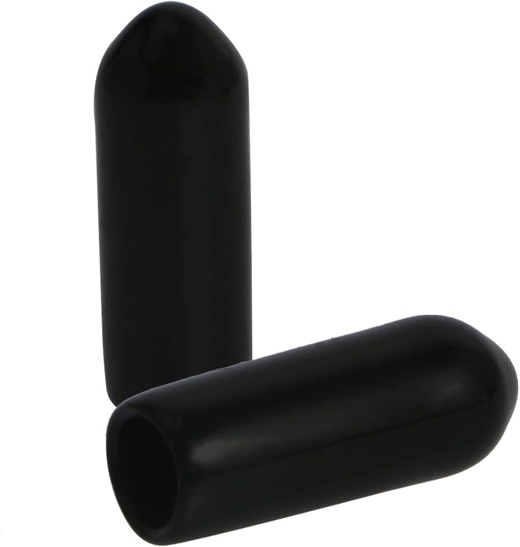 Ohamtes 50PCS ID2mm(5/64″) Black PVC Rubber End Caps, Vinyl Flexible ...