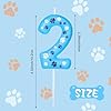 Amazon.com: Threlaco Number 2 Blue Dog Paw Birthday Candles Numeral ...