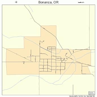 Large Street & Road Map of Bonanza, Oregon OR - Printed poster size ...