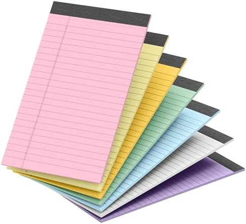 Amazon.com : MIXCOOL 7 Pack Colored Legal Pads,5"x 8",Narrow Ruled Note ...