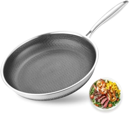 Non Stick Frying Pans, 10 inch Stainless Steel Nonstick Fring Pan with ...