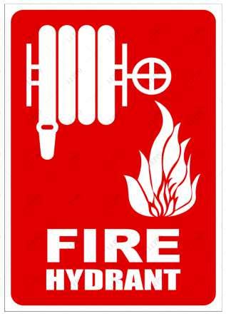 LEPPO Fire Hydrant Safety Warning Sign Self Adhesive Laminated Poster ...