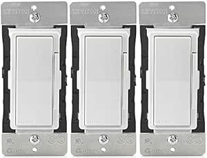 Leviton D26HD-1BW-3 Pack D26HD-1BW Decora Smart Wi-Fi, No Hub Required ...